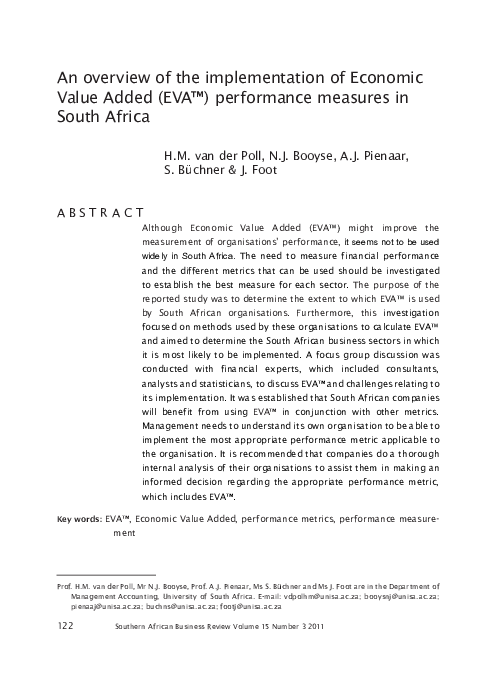 (PDF) An overview of the implementation of Economic Value Added (EVA ...