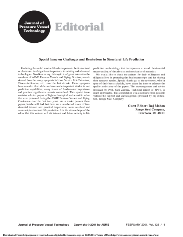 (PDF) Special Issue on Challenges and Resolutions in Structural Life ...