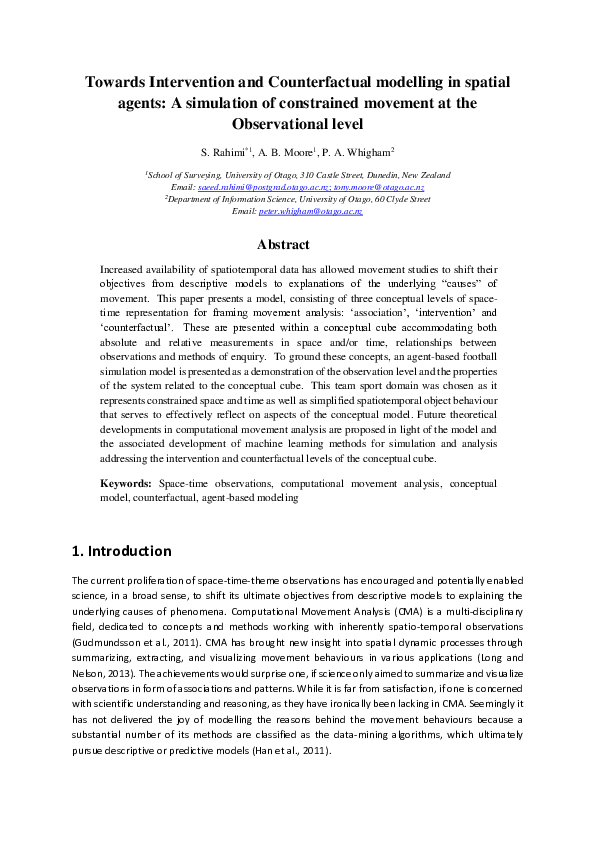 (PDF) Towards Intervention and Counterfactual modelling in spatial ...