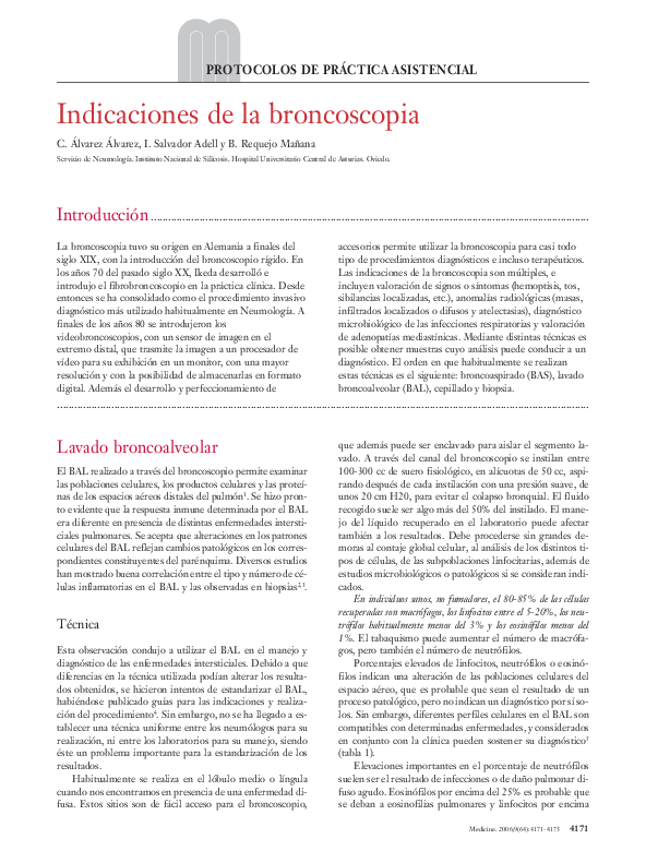 (PDF) Indicaciones de la broncoscopia