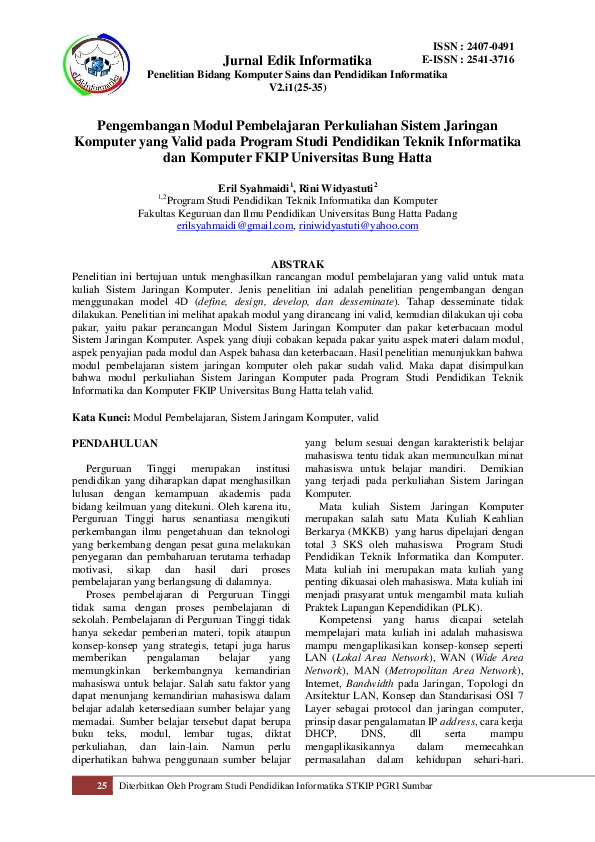 (PDF) Jurnal Edik Informatika Penelitian Bidang Komputer Sains dan Pendidikan Informatika V2.i1 ...