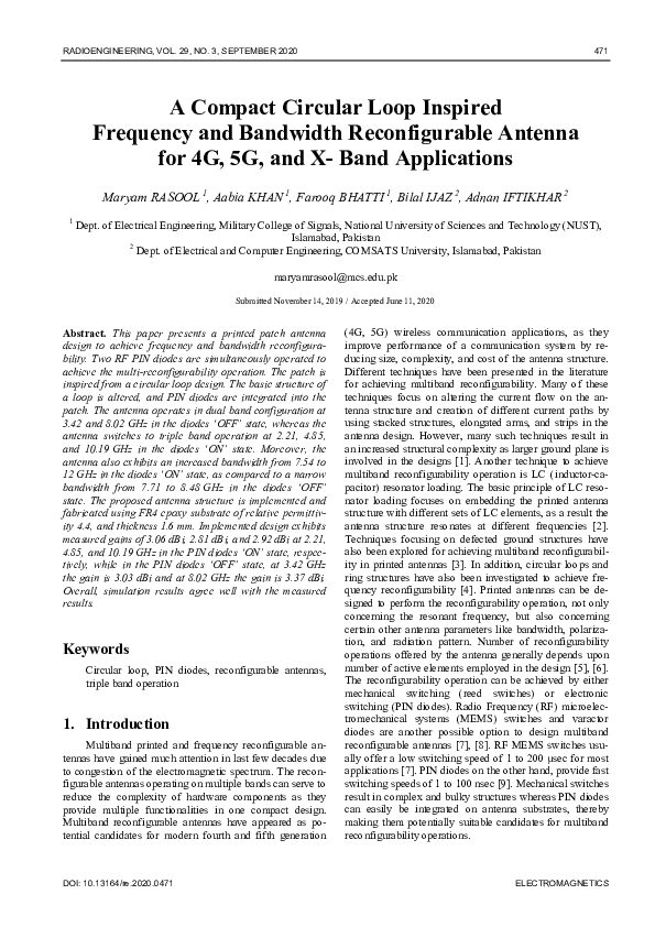 Pdf A Compact Circular Loop Inspired Frequency And Bandwidth