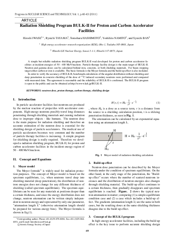 (PDF) Radiation Shielding Program BULK-II for Proton and Carbon ...