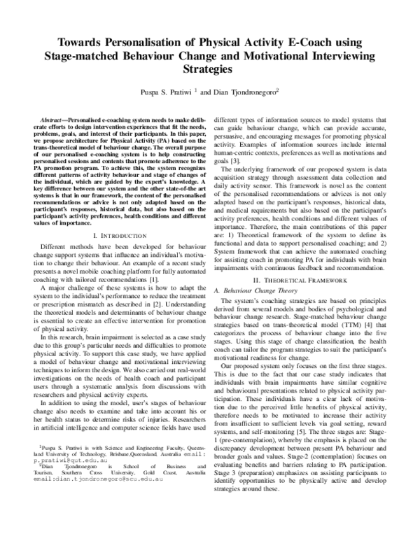 (PDF) Towards personalisation of physical activity e-coach using stage-matched behaviour change ...
