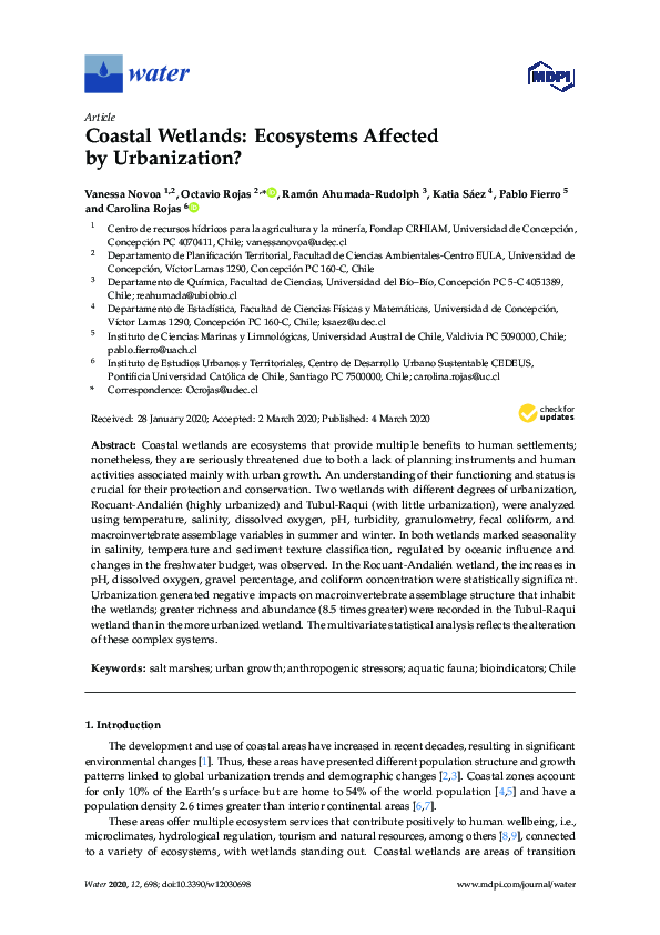 (PDF) Coastal Wetlands: Ecosystems Affected by Urbanization?