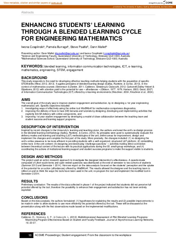 (PDF) Enhancing students’ learning through blended learning for ...