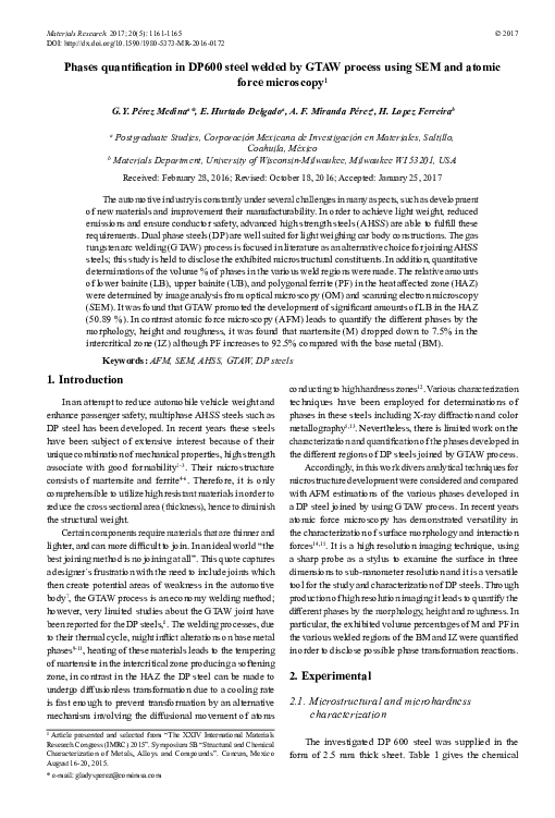 (PDF) Phases quantification in DP600 steel welded by GTAW process using ...