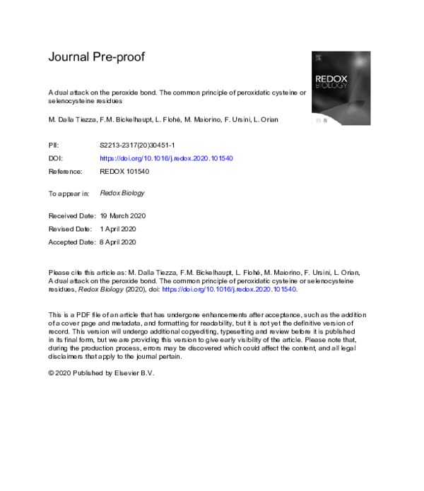 (PDF) A dual attack on the peroxide bond. The common principle of ...