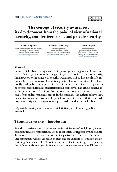 (PDF) The concept of security awareness, its development from the point ...