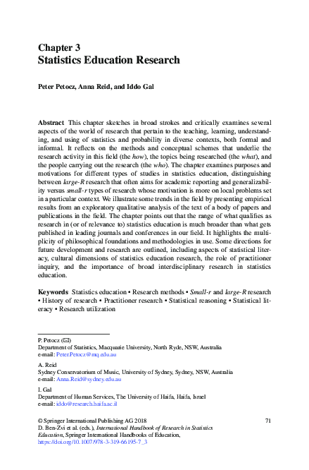 (PDF) Statistics Education Research