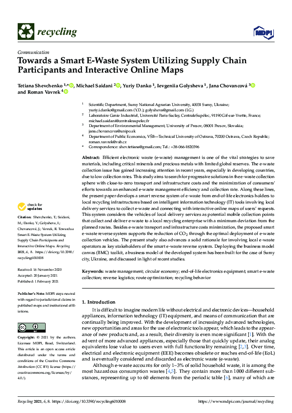 (PDF) Towards a Smart E-Waste System Utilizing Supply Chain ...