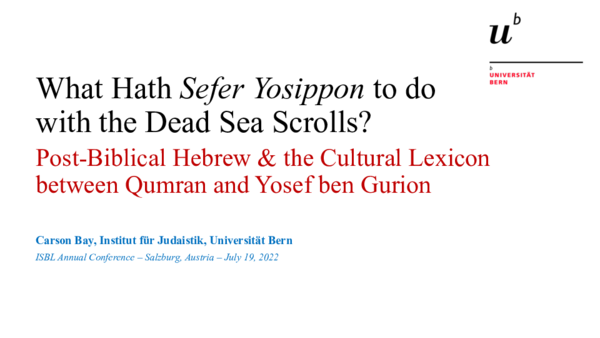 (PDF) HANDOUT: What hath Sefer Yosippon to do with the Dead Sea Scrolls ...
