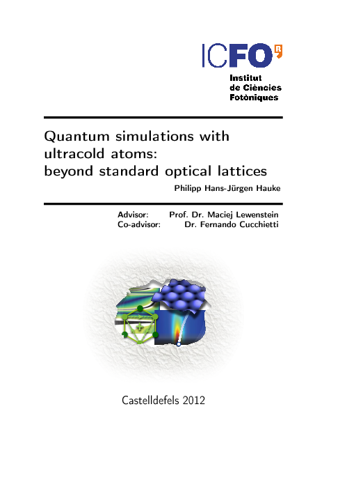 (PDF) Quantum simulations with ultracold atoms: beyond standard optical ...
