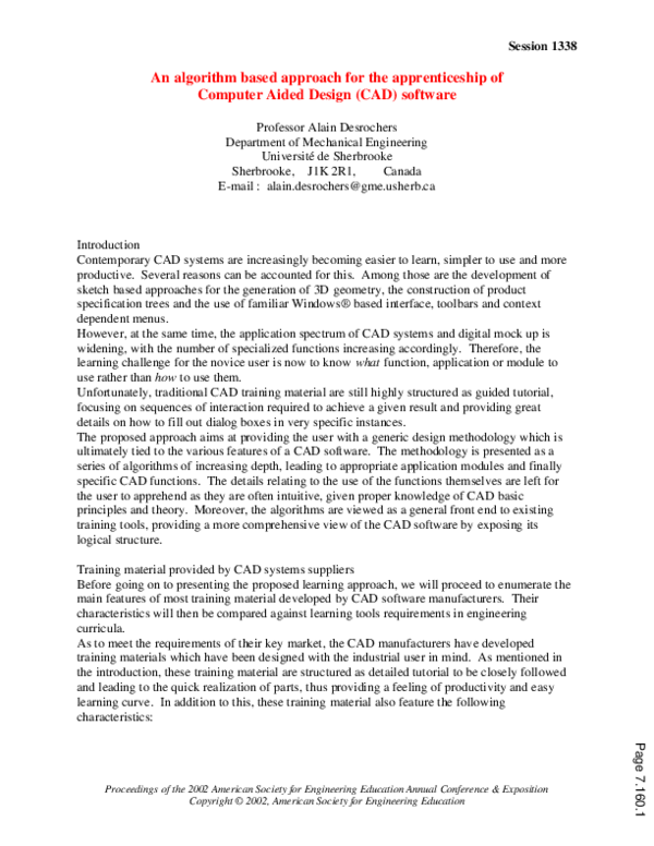 (PDF) An Algorithm Based Approach For The Apprenticeship Of Computer ...