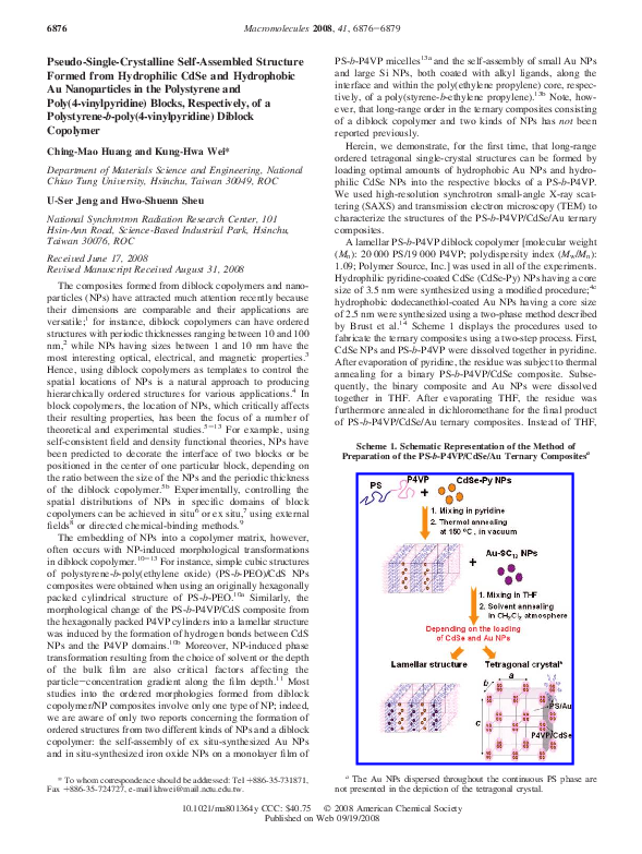 (PDF) Pseudo-Single-Crystalline Self-Assembled Structure Formed from ...