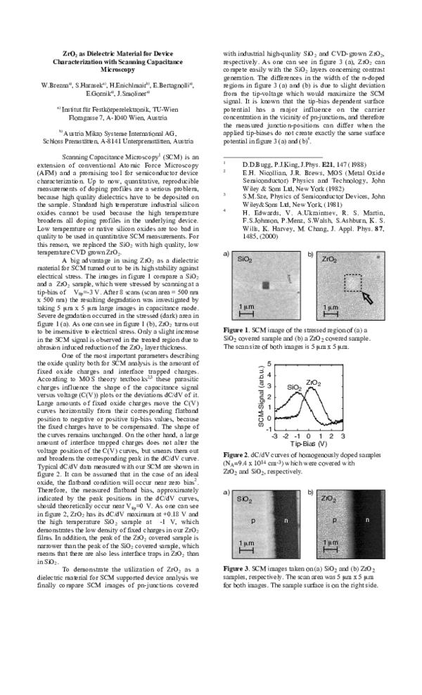 (PDF) ZrO2 as Dielectric Material for Device Characterization with ...