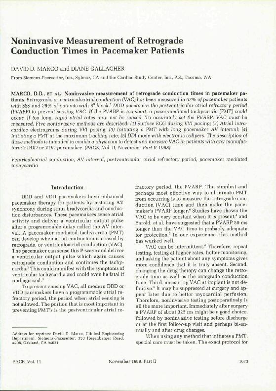 (PDF) Noninvasive Measurement of Retrograde Conduction Times in ...