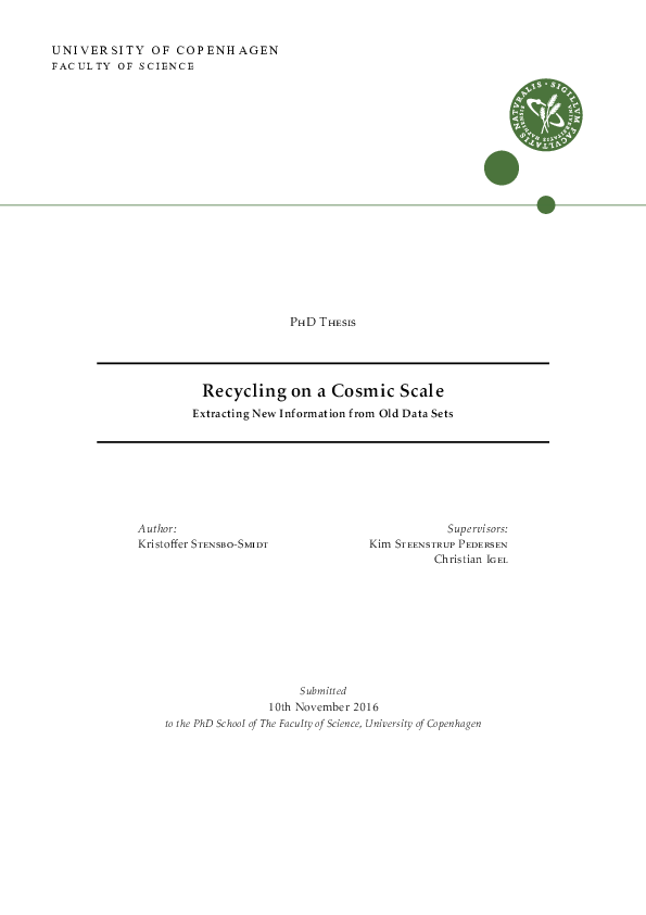 (PDF) Recycling on a Cosmic Scale – Extracting New Information from Old ...