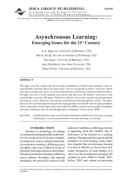 (PDF) Asynchronous Learning