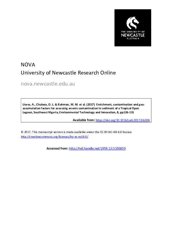 (PDF) Enrichment, contamination and geo-accumulation factors for ...