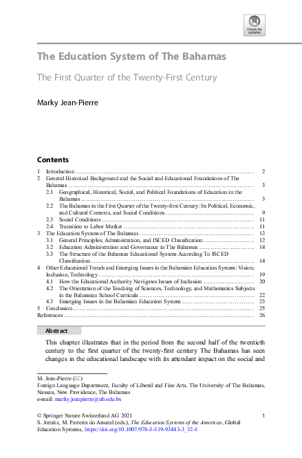 (PDF) The Education System of The Bahamas