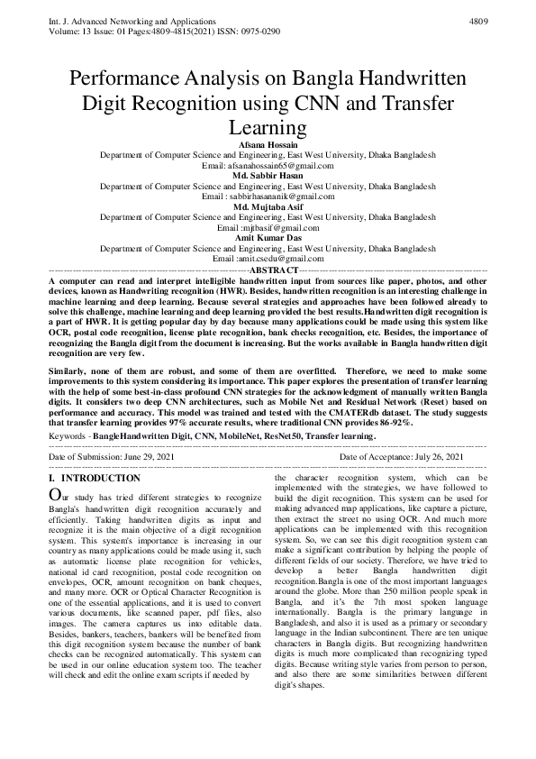 (PDF) Performance Analysis On Bangla Handwritten Digit Recognition ...