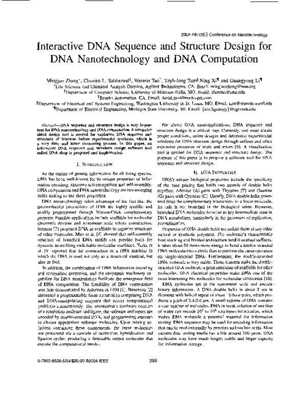 (PDF) Interactive DNA Sequence and Structure Design for DNA ...