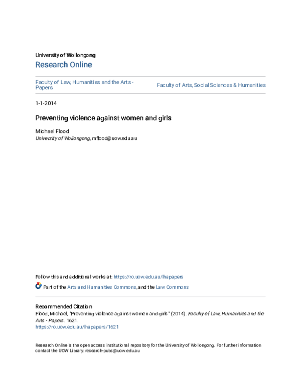 (PDF) Preventing Violence against Women and Girls