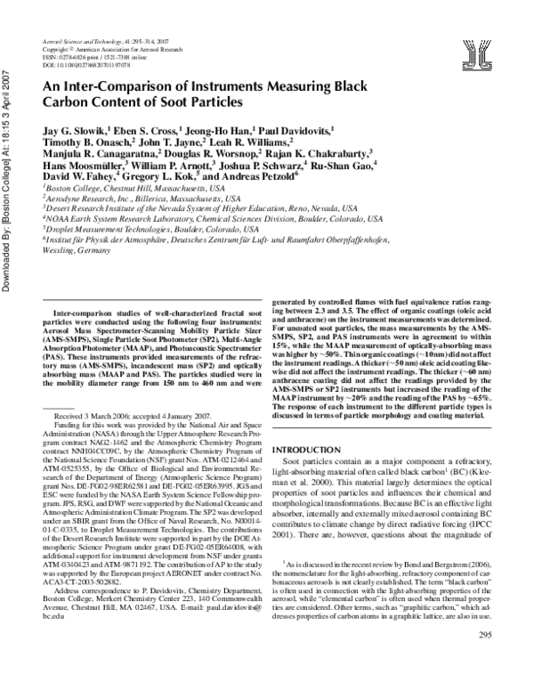 (PDF) An Inter-Comparison of Instruments Measuring Black Carbon Content ...