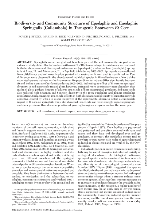(PDF) Biodiversity and Community Structure of Epedaphic and Euedaphic ...