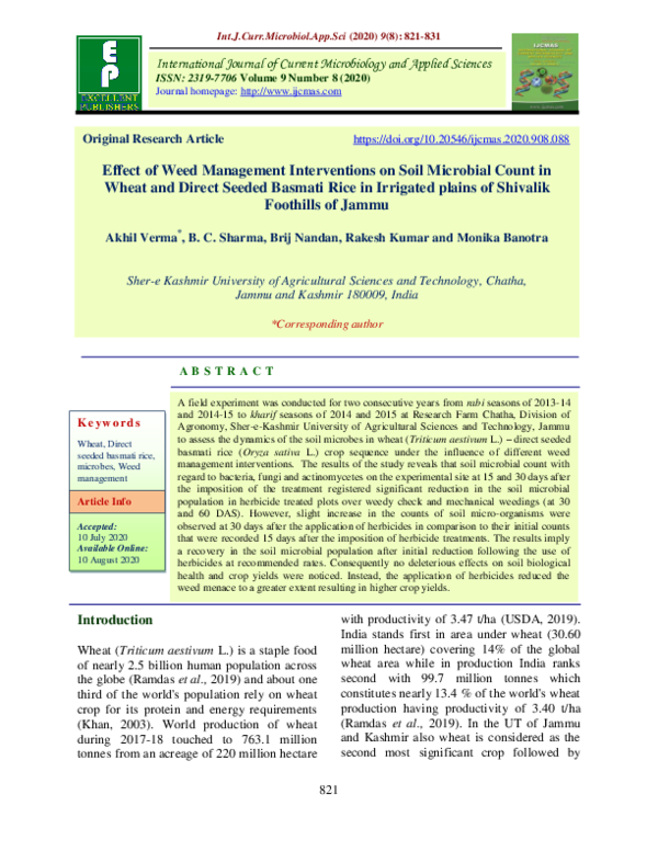 (PDF) Effect of Weed Management Interventions on Soil Microbial Count ...