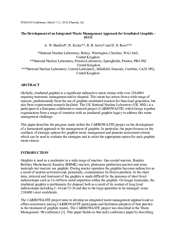 (PDF) The Development of an Integrated Waste Management Approach for ...