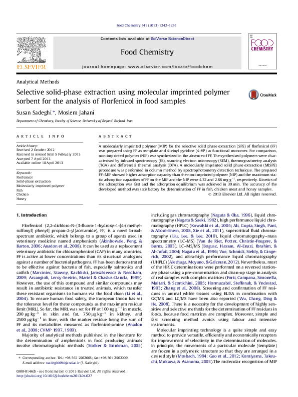 (PDF) Selective solid-phase extraction using molecularly imprinted polymers for the analysis of ...