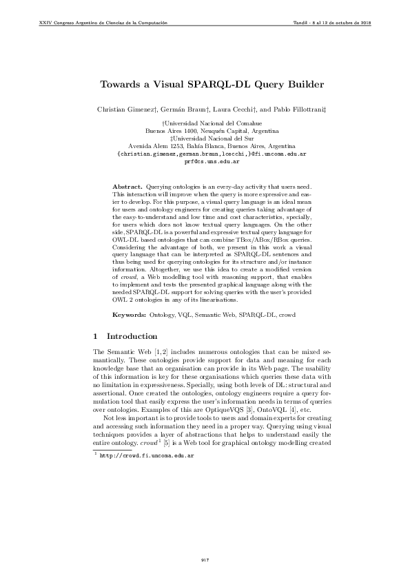 Pdf Towards A Visual Sparql Dl Query Builder