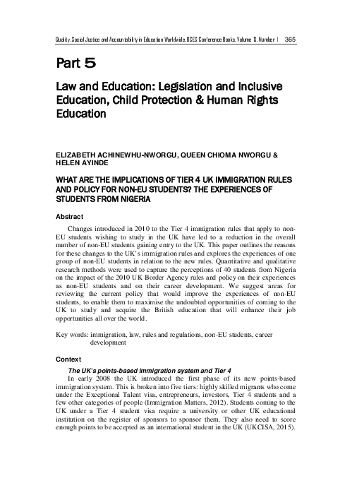 (PDF) Part 5 WHAT ARE THE IMPLICATIONS OF TIER 4 UK IMMIGRATION RULES ...
