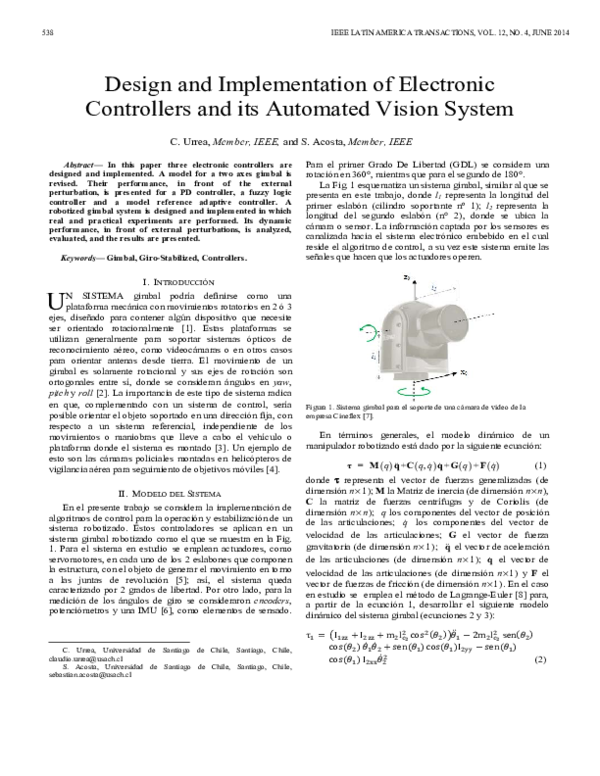 Pdf Design And Implementation Of Electronic Controllers And Its Automated Vision System