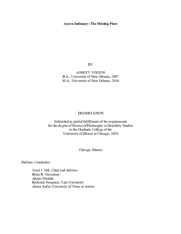 (PDF) Access Intimacy: The Missing Piece