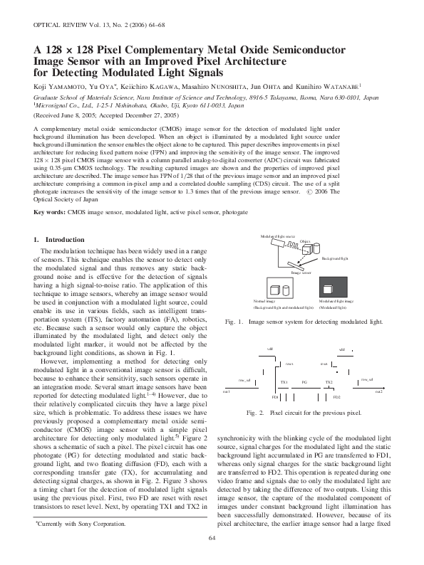 Pdf Dual Mode Active Pixel Sensor With Focal Plane Edge Detection