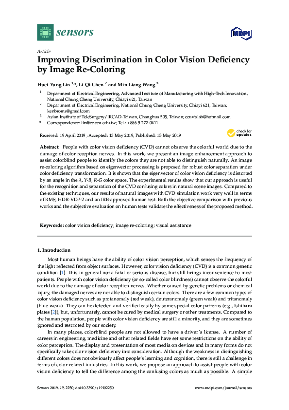 (PDF) Improving Discrimination in Color Vision Deficiency by Image Re ...