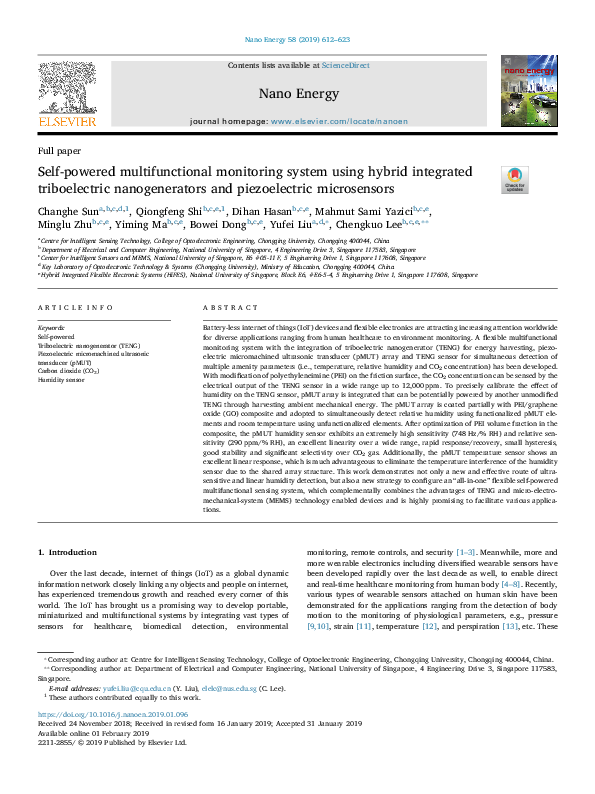 (PDF) Self-powered multifunctional monitoring system using hybrid ...