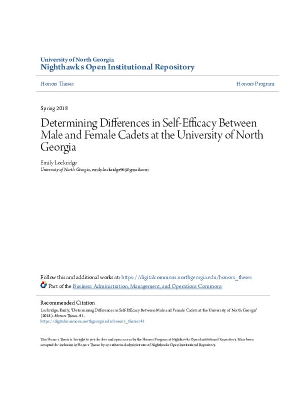 (PDF) Determining Differences in Self-Efficacy Between Male and Female ...
