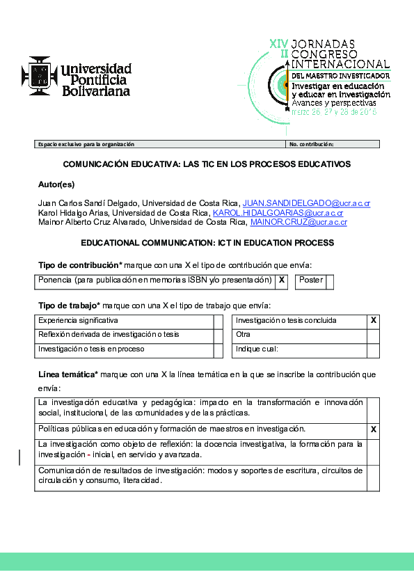 (PDF) Comunicación educativa: las TIC en los procesos educativos