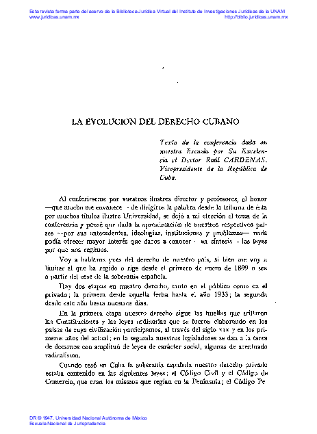 (PDF) La evolución del derecho cubano