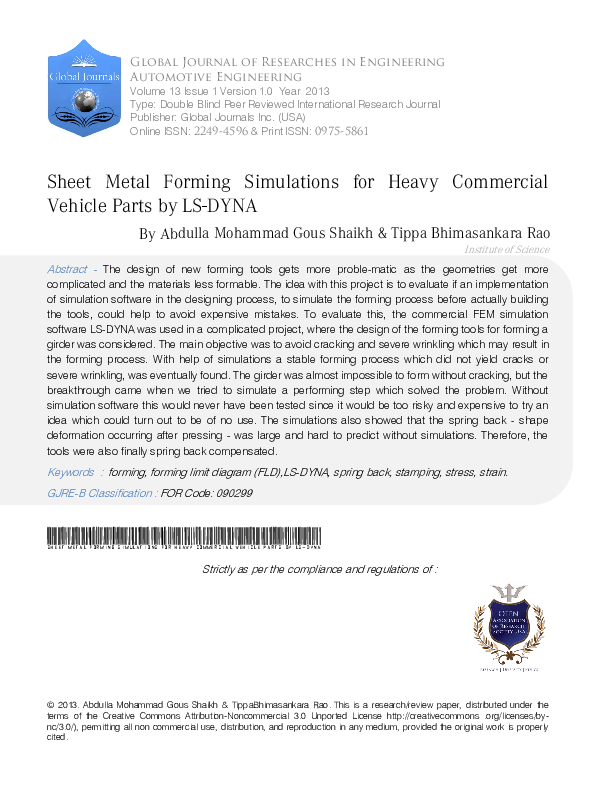 (PDF) Sheet Metal Forming Simulations for Heavy Commercial Vehicle ...