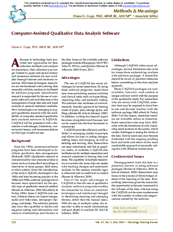 (PDF) Computer-Assisted Qualitative Data Analysis Software