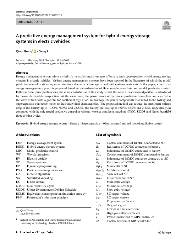 (PDF) A predictive energy management system for hybrid energy storage systems in electric ...