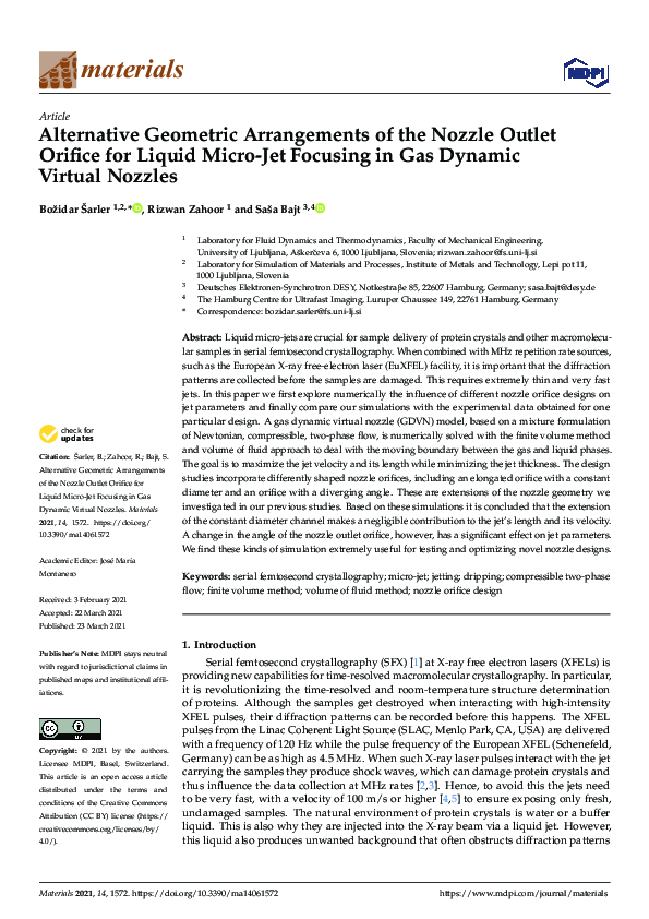 (PDF) Alternative Geometric Arrangements of the Nozzle Outlet Orifice ...