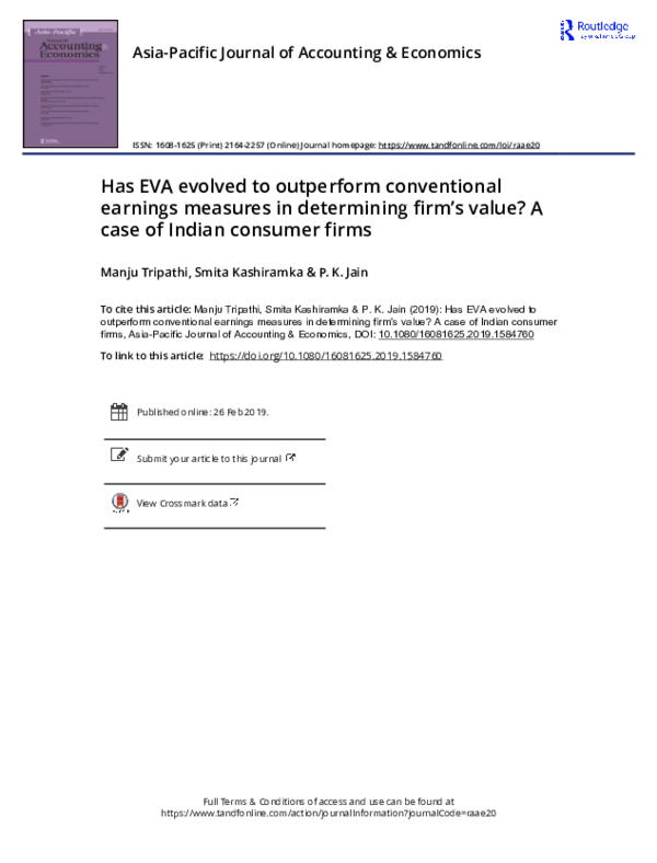 (PDF) Has EVA evolved to outperform conventional earnings measures in ...