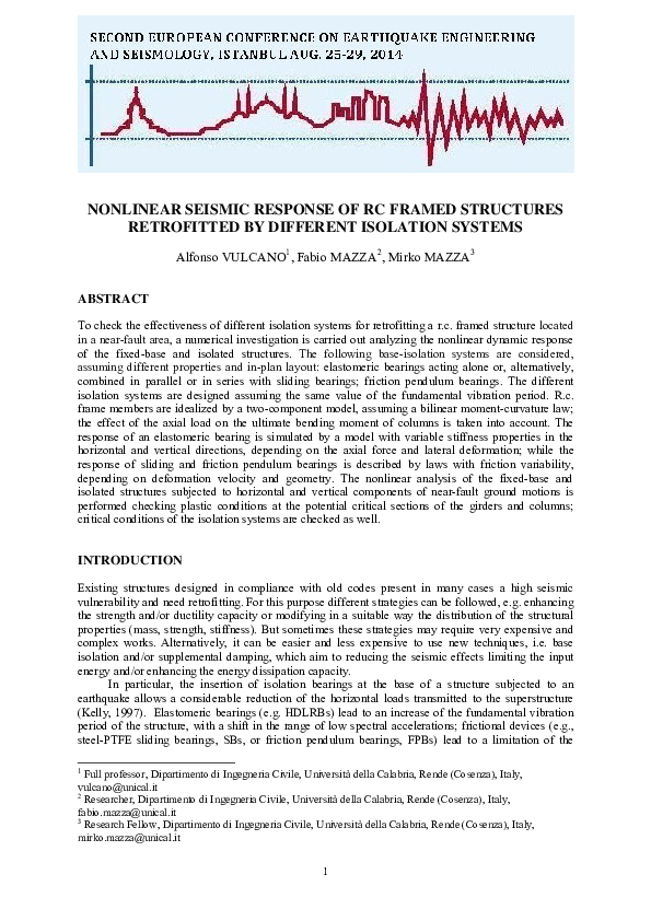 (PDF) Nonlinear seismic response of rc framed structures retrofitted by different isolation ...