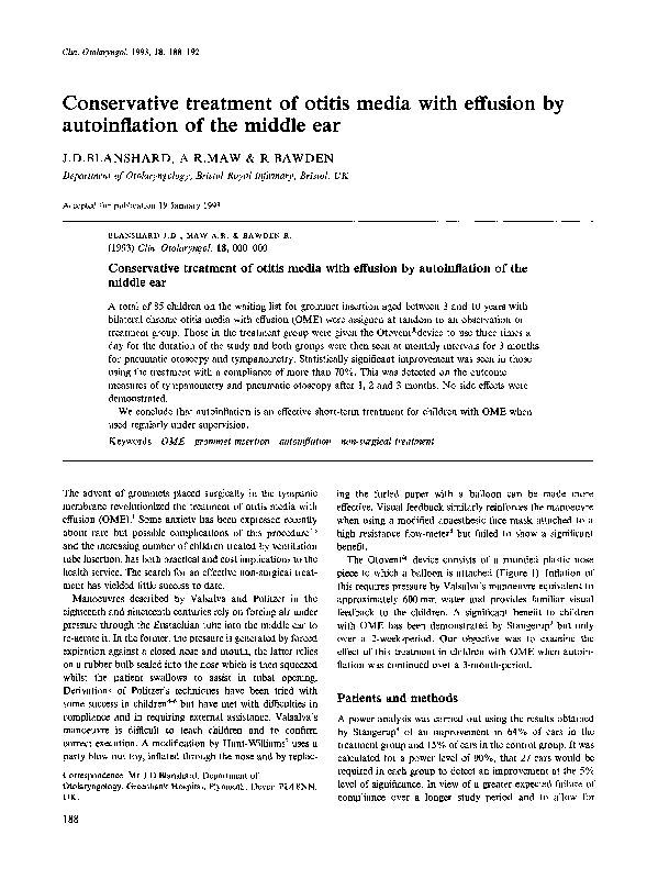 (PDF) Conservative treatment of otitis media with effusion by ...
